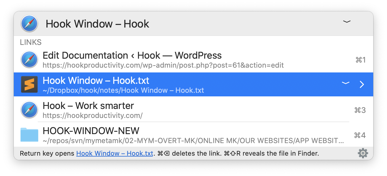 Linked Items – Hook